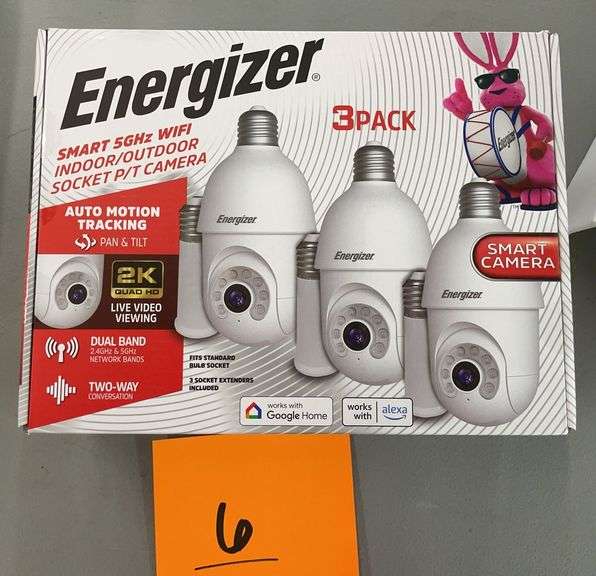 ENERGIZER 3PC SMART WIFI SOCKET P/T CAMERAS IN BOX - Earl's Auction Company