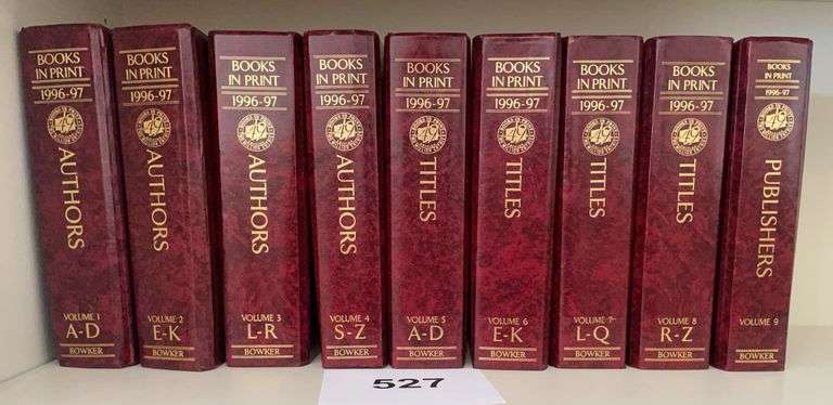 (9) BOOKS IN PRINT BOOKS - Earl's Auction Company