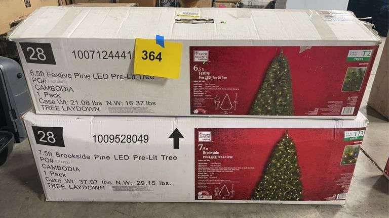 (2) PRE LIT TREES IN BOXES - Earl's Auction Company