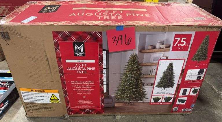 7.5FT PRE LIT AUGUSTA PINE TREE IN BOX - Earl's Auction Company
