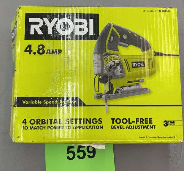 RYOBI VARIABLE SPEED JIG SAW IN BOX - Earl's Auction Company