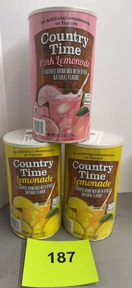 (3) CONTAINERS OF COUNTRY TIME LEMONADE - Earl's Auction Company