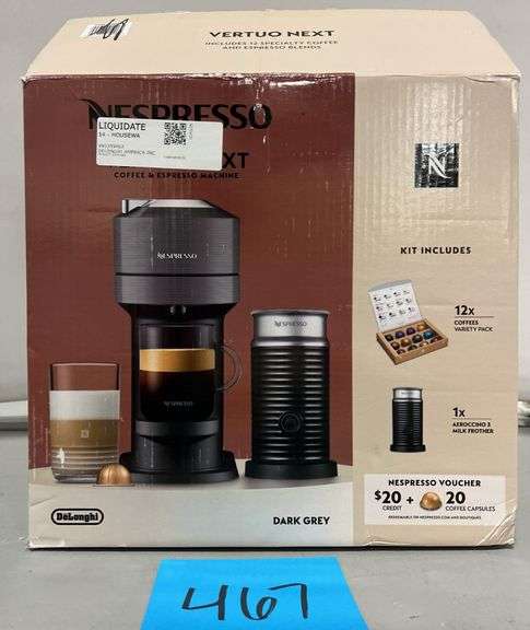 NESPRESSO VERTUO NEXT COFFEE & ESPRESSO MACHINE IN BOX - Earl's Auction ...