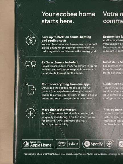 ECOBEE SMART THERMOSTAT IN BOX - Earl's Auction Company