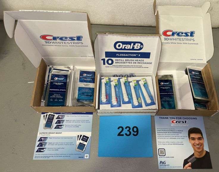 3PC DENTAL LOT - CREST WHITESTRIPS & ORAL-B BRUSH HEADS - Earl's ...