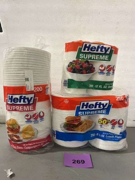 (3) PACKS OF HEFTY FOAM PLATES/ BOWLS - Earl's Auction Company