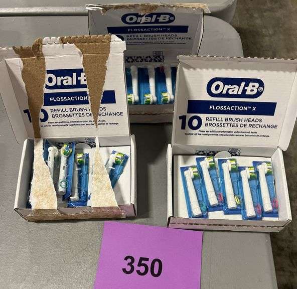 (3) BOXES OF ORAL B FLOSSACTION X BRUSH HEAD REFILLS - Earl's Auction ...