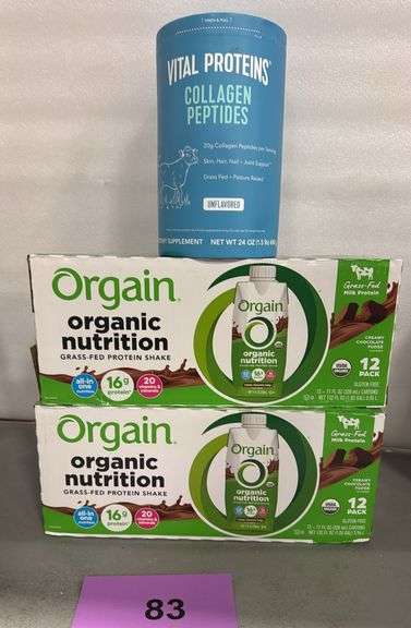 3PC NUTRITION LOT - ORGAIN & COLLAGEN PEPTIDES - Earl's Auction Company