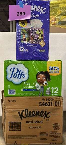 (3) PACKS OF FACIAL TISSUES - KLEENEX & PUFFS - Earl's Auction Company