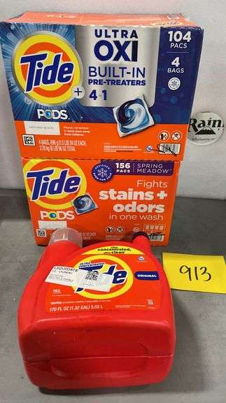 3PC TIDE DETERGENT LOT - PODS & LIQUID - Earl's Auction Company