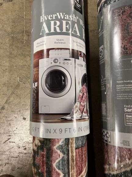 (2) EVERWASH 7FTx10FT WASHABLE AREA RUGS - Earl's Auction Company