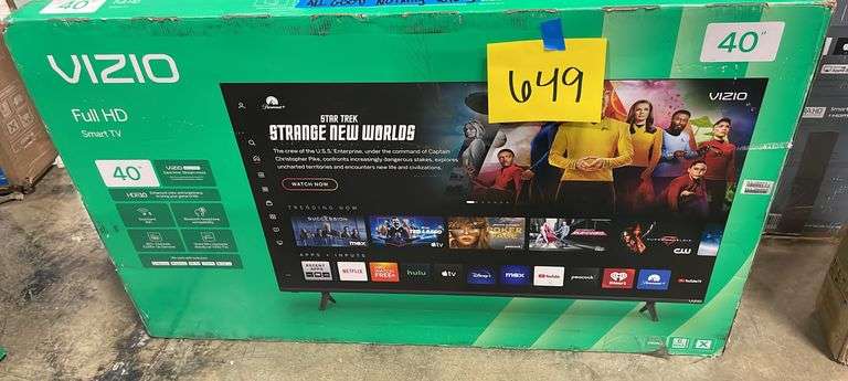 VIZIO 40" FULL HD SMART TV IN BOX - Earl's Auction Company