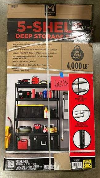 (1) 5 SHELF DEEP STORAGE RACK IN BOX - Earl's Auction Company