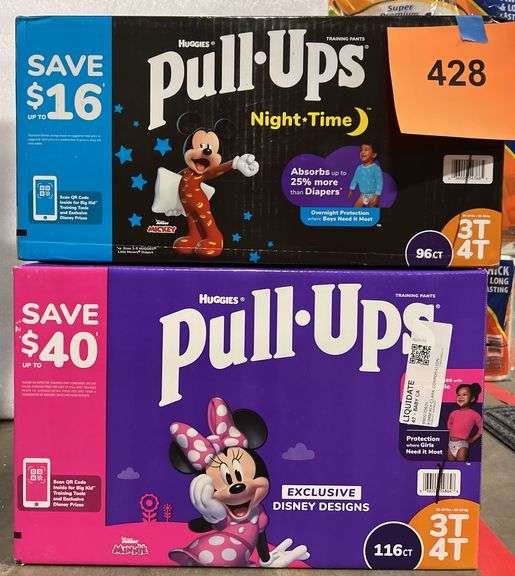 (2) BOXES OF HUGGIES PULL UPS DIAPERS - SIZE 3T/4T - Earl's Auction Company