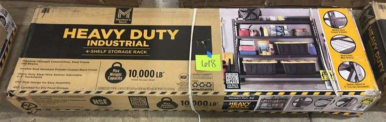 HEAVY DUTY 4 SHELF STORAGE RACK IN BOX - Earl's Auction Company