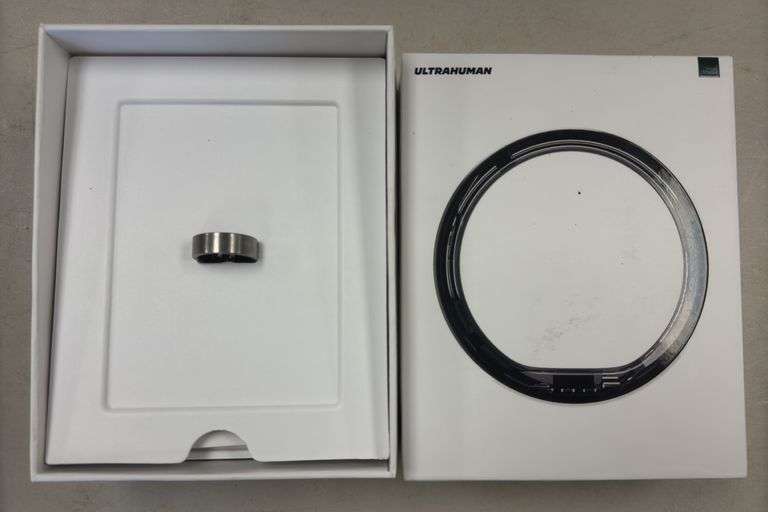 ULTRAHUMAN RING AIR IN BOX SIZE 9 - RAW TITANIUM - Earl's Auction Company