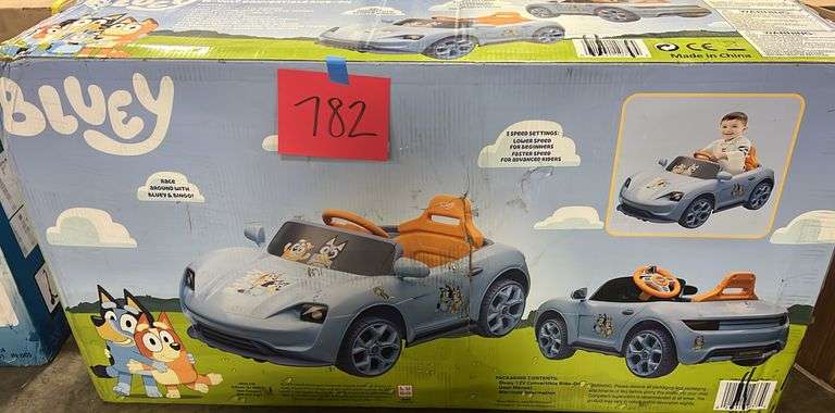 KIDS BLUEY 12V CONVERTIBLE RIDE ON IN BOX - Earl's Auction Company