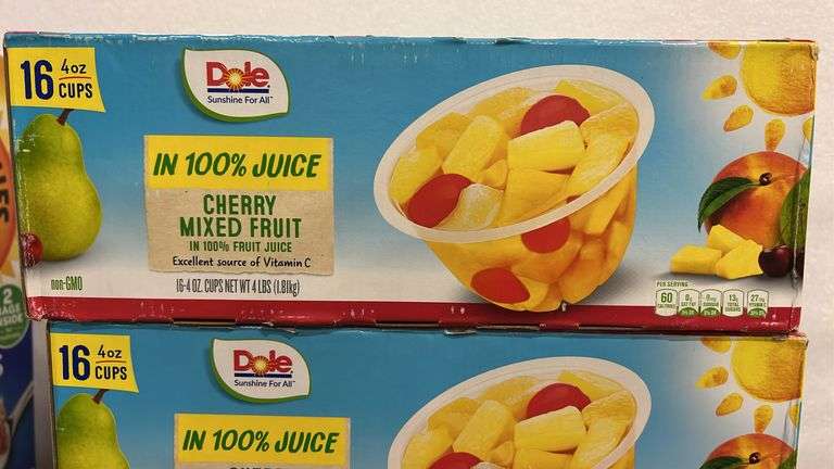(7) BOXES OF DOLE CHERRY MIXED FRUIT CUPS - Earl's Auction Company