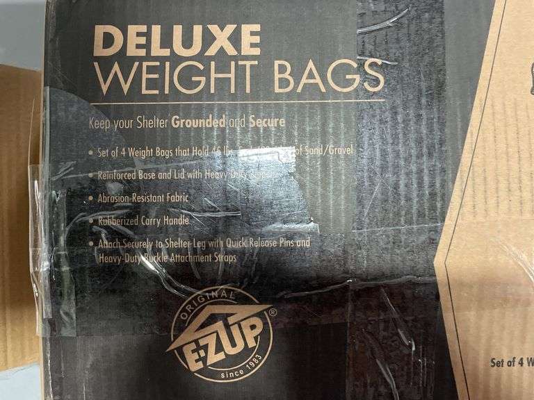 EZ UP 4PC DELUXE WEIGHT BAGS IN BOX - Earl's Auction Company