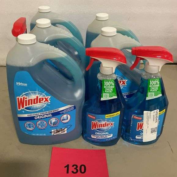 (5) JUGS + (3) SPRAY BOTTLES OF WINDEX - Earl's Auction Company