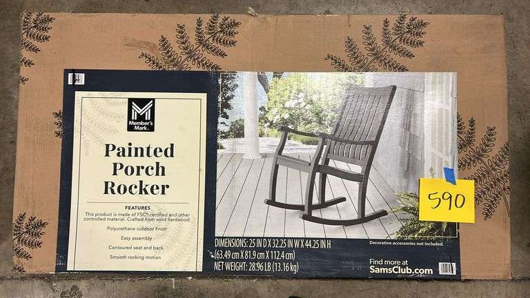 PAINTED PORCH ROCKER IN BOX - Earl's Auction Company