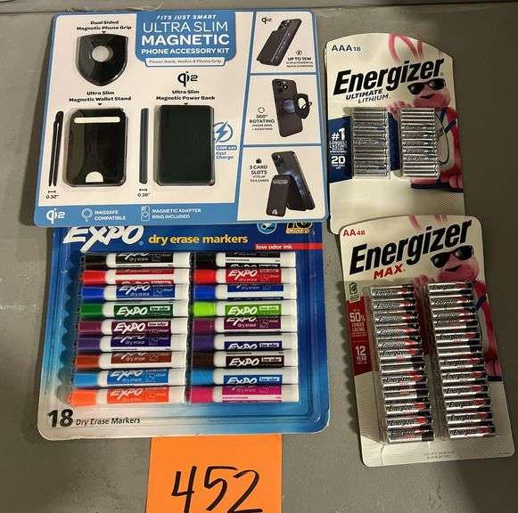 4PC OFFICE LOT - PHONE ACCESSORIES, MARKERS & BATTERIES - Earl's ...