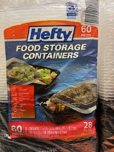 (6) PACKS OF HEFTY FOOD STORAGE CONTAINERS - Earl's Auction Company