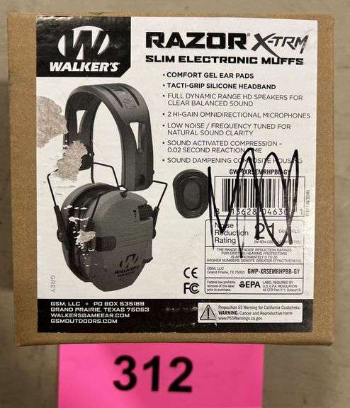 WALKER RAZOR XTRM SLIM ELECTRONIC MUFFS IN BOX - Earl's Auction Company
