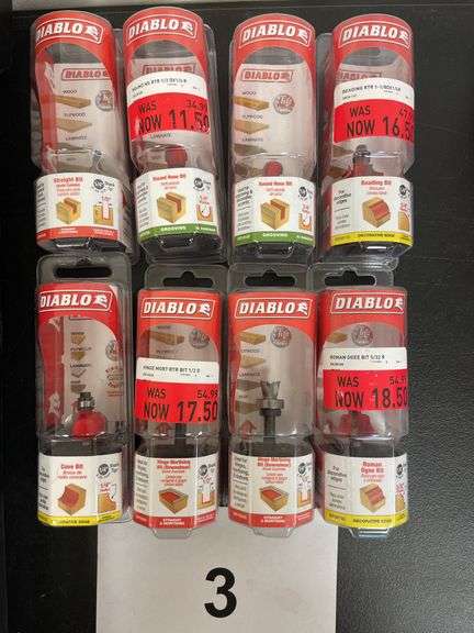 (8) DIABLO ROUTER BITS - Earl's Auction Company