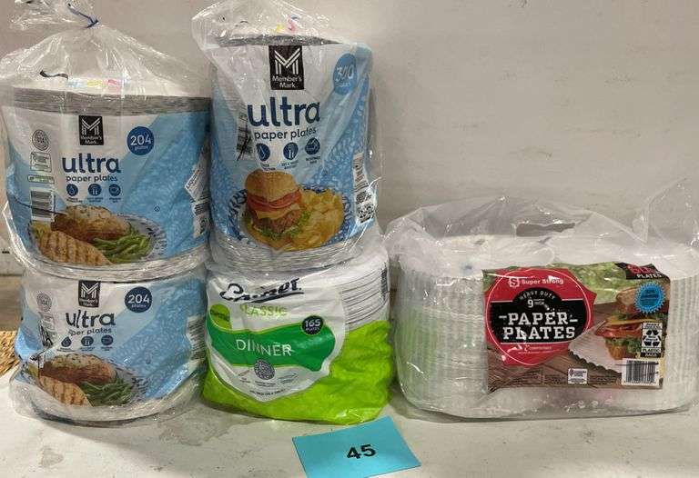 (5) PACKS OF PAPER PLATES - Earl's Auction Company