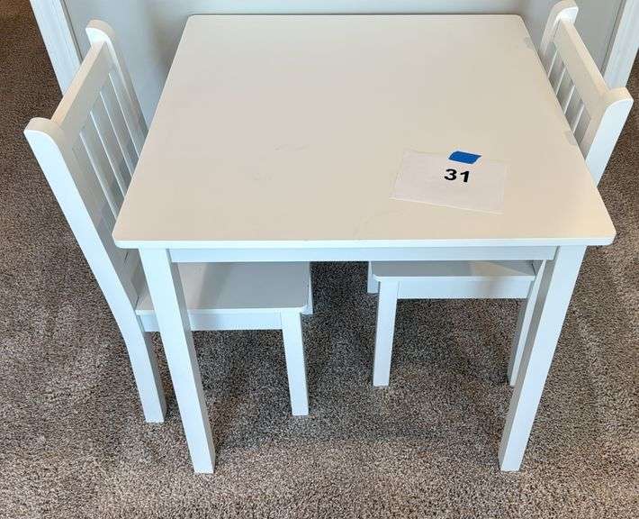 KIDS TABLE & 2 CHAIRS - WHITE - Earl's Auction Company