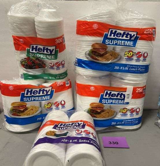 (5) PACKS OF HEFTY FOAM PLATES/ BOWLS - Earl's Auction Company