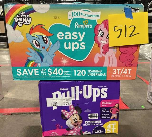 (2) BOXES OF DIAPERS - SIZES 3T/4T & 4T/5T - Earl's Auction Company