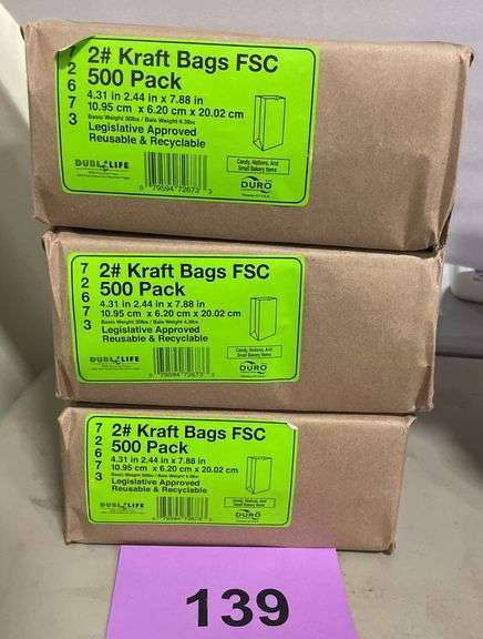 (3) PACKS OF KRAFT BAGS - Earl's Auction Company