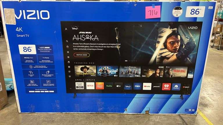 VIZIO 86" 4K SMART TV IN BOX - Earl's Auction Company