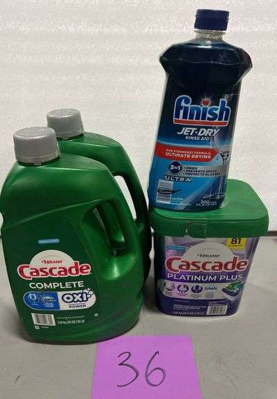 4PC DISHWASHING LOT - CASCADE & FINISH - Earl's Auction Company