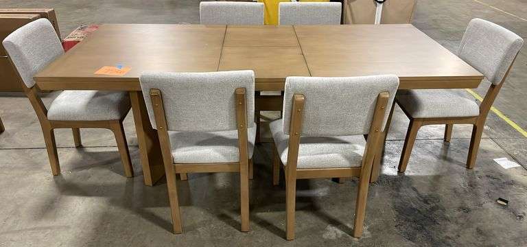 BECKI OWENS DAHLIA 7PC DINING SET - BROWN & GREY - Earl's Auction Company