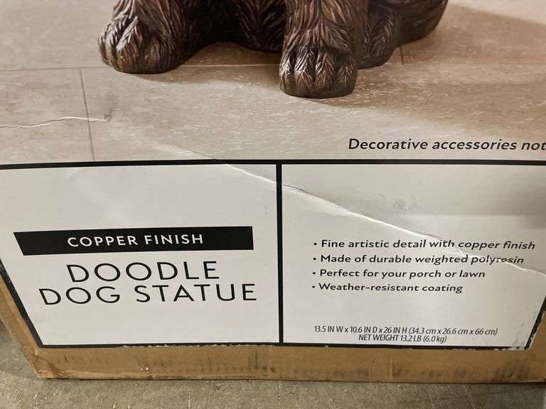 DOODLE DOG STATUE - COPPER FINISH - Earl's Auction Company