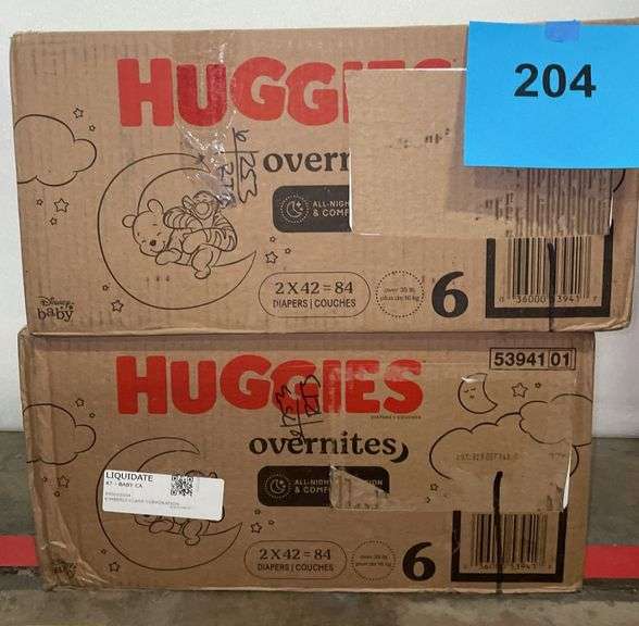 (2) BOXES OF HUGGIES DIAPERS - SIZE 6 - Earl's Auction Company