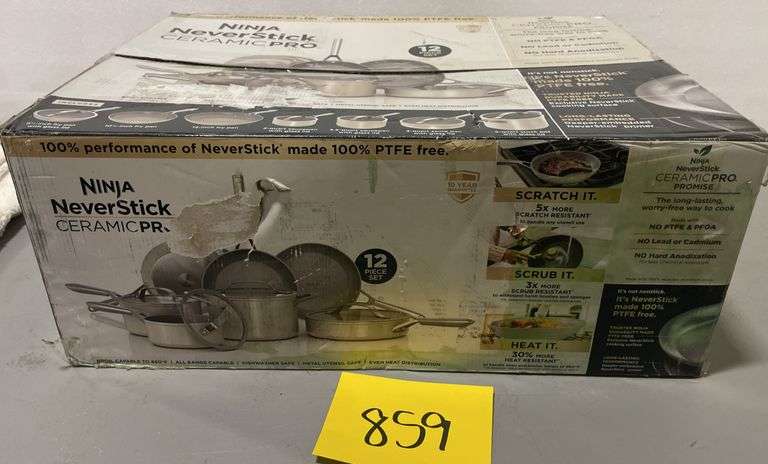 NINJA NEVERSTICK CERAMIC PRO 12PC COOKWARE SET IN BOX - Earl's Auction ...