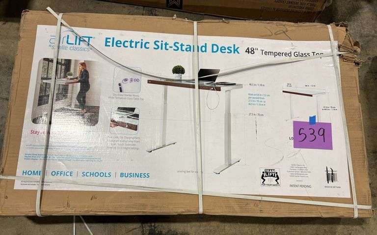 SEVILLE AIRLIFT ELECTRIC SIT-STAND DESK IN BOX - Earl's Auction Company