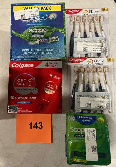 5PC DENTAL CARE LOT - COLGATE, CREST & SCOPE - Earl's Auction Company