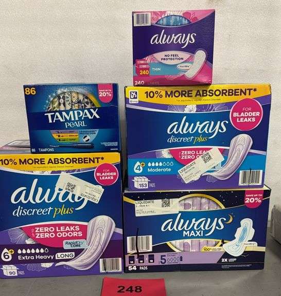5PC LOT OF ALWAYS/ TAMPAX - Earl's Auction Company