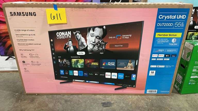 SAMSUNG 55" DU7200D CRYSTAL UHD SMART TV IN BOX - Earl's Auction Company
