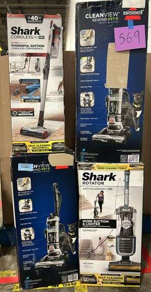 AS IS - (4) VACUUMS IN BOXES - SHARK & BISSELL - Earl's Auction Company
