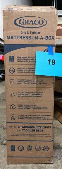 GRACO CRIB & TODDLER MATTRESS IN A BOX - Earl's Auction Company