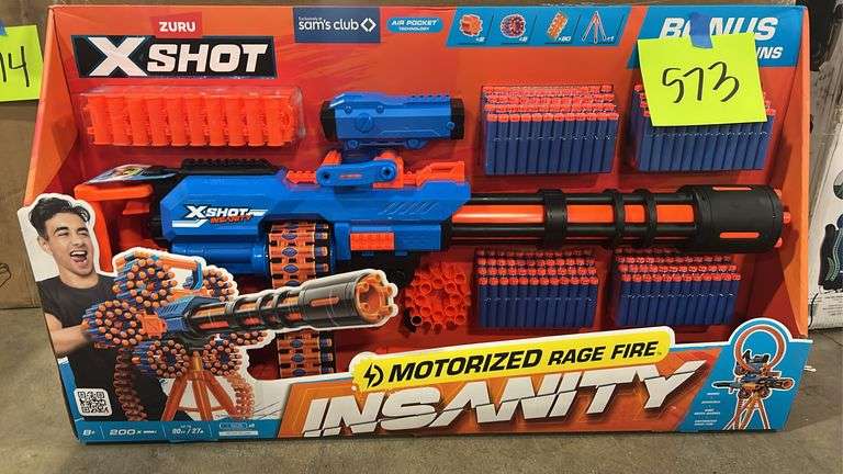 KIDS ZURU XSHOT MOTORIZED RAGE FIRE INSANITY GUN SET - Earl's Auction ...