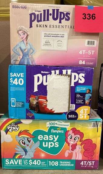 (3) BOXES OF EASY/PULL UPS - SIZE 4T/5T - Earl's Auction Company