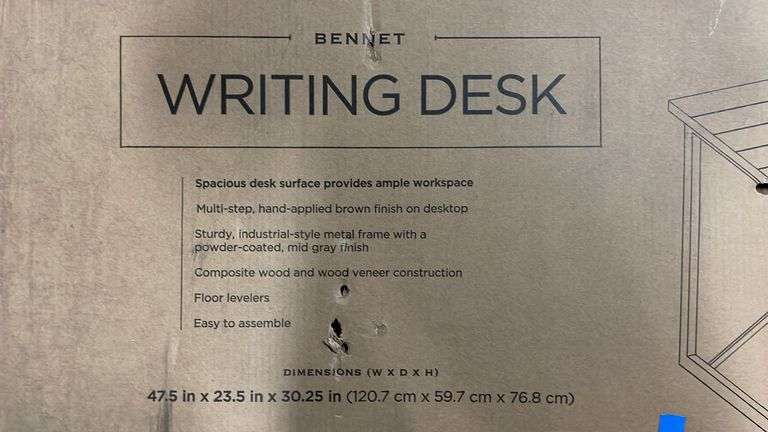 BENNET WRITING DESK IN BOX - Earl's Auction Company