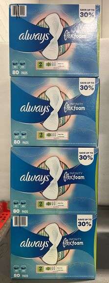 (4) BOXES OF ALWAYS PADS - Earl's Auction Company